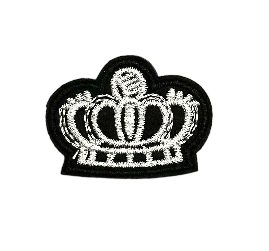 Crown Patch, Iron on Patch, Crown, Silver Crown, Embroidery Crown ...
