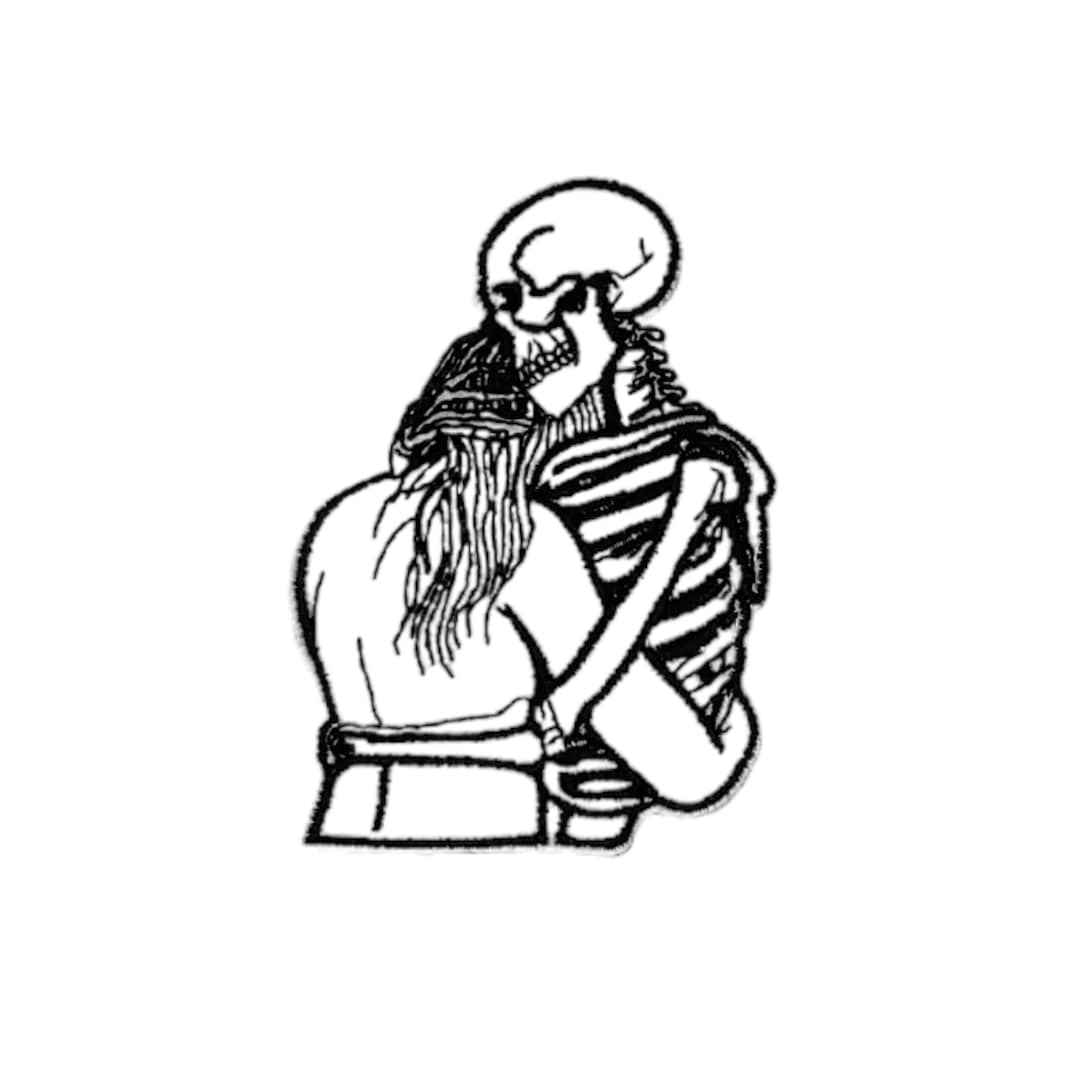 Skeleton Embrace, Skeleton, Skeleton Patch, Iron On, Skeletons Hugging ...