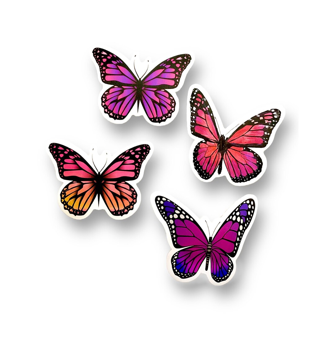 Pink Butterfly, Stickers, Laptop Sticker, Butterflies, Scrapbook ...