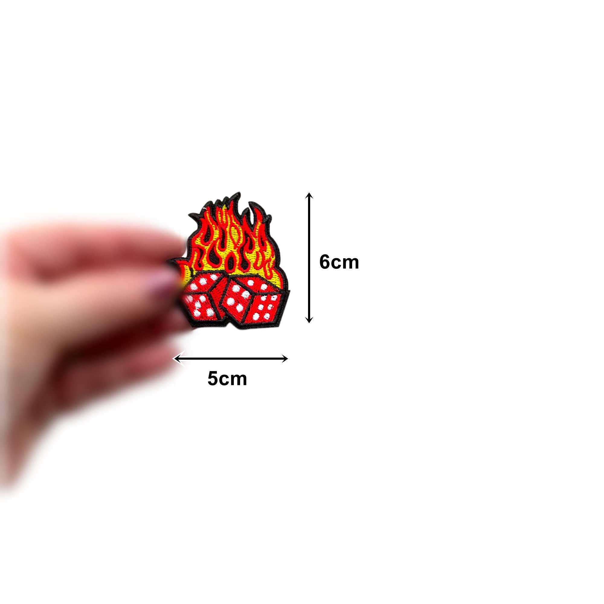 Dice Fiery Dice Iron on Patch Dice Patch Hot Dice Red - Etsy