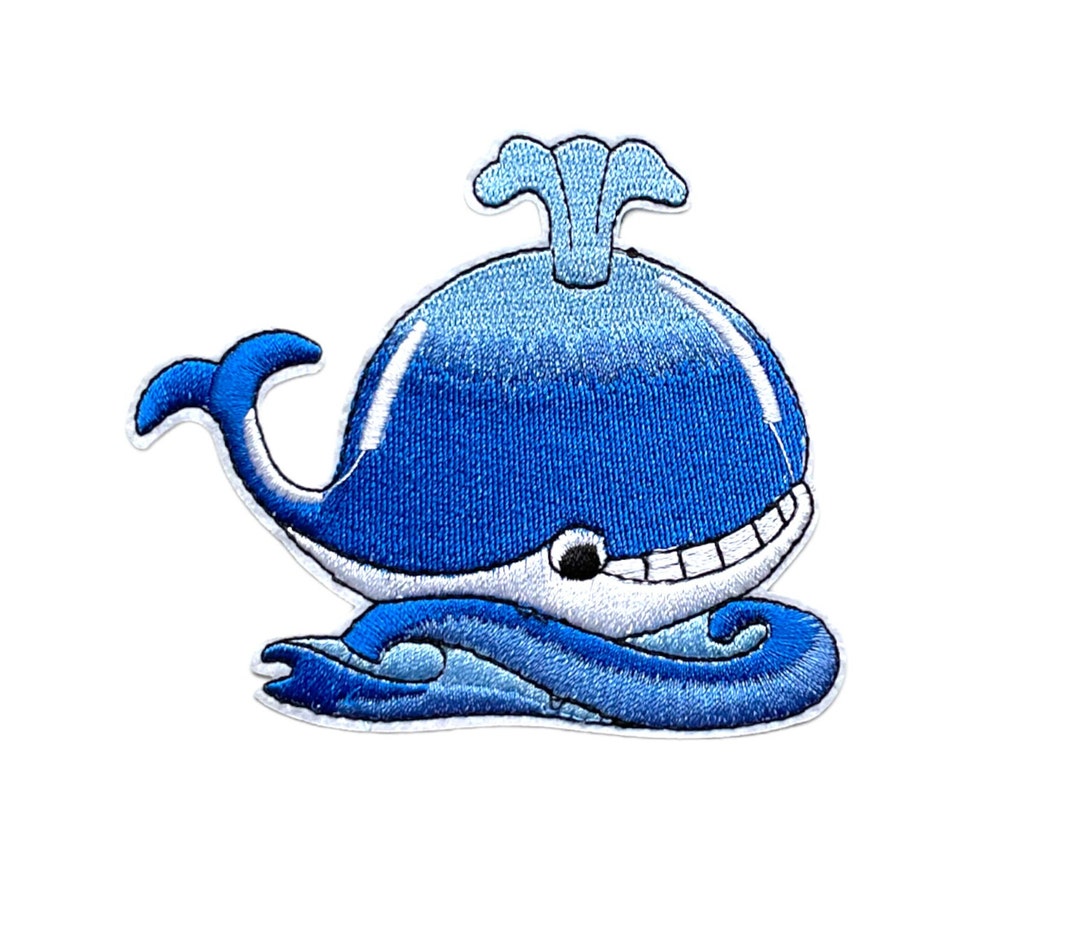 Whale, Blue Whale, Iron On, Embroidery Patch, Whale Patch, Blue Patch ...