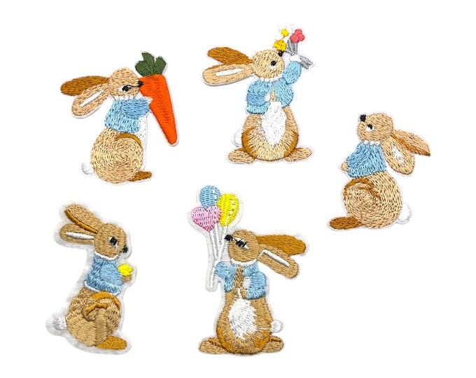 Peter Rabbit, Iron on Patch, Bunny, Embroidery Patch, Bunny Patch ...