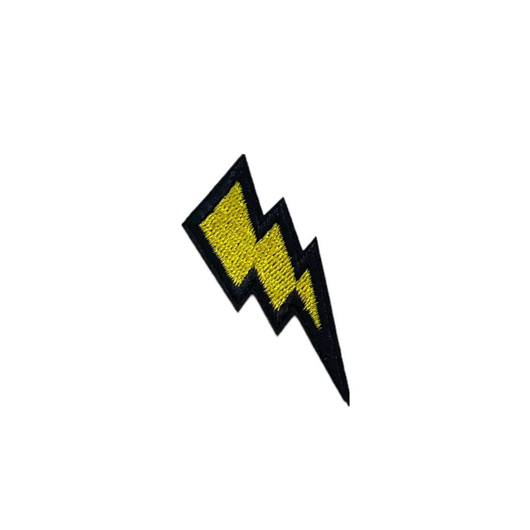 Lightening Bolt Iron On Lightening Patch Lightening Strike - Etsy