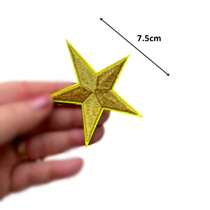 Stars, Yellow Star, Set of 3, Iron On, Star Patch, Shining Star, Iron ...