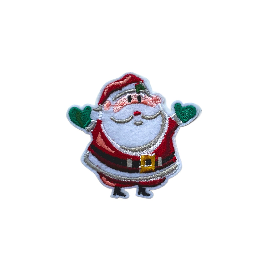 Santa, Iron On, Santa Patch, Applique Patch, Christmas, Embroidery ...