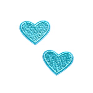 Blue Heart, Heart Patch, Little Blue Hearts, Set of 2, Iron On, Hearts ...
