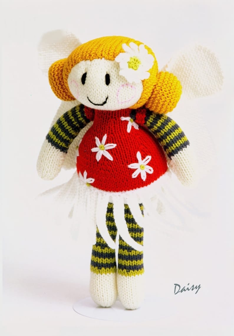 Hand Knit Dolls Knitting Pattern Fairy Dolls Flower Dolls | Etsy