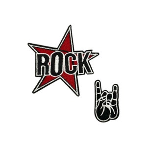 Rock Symbol, Iron On, Embroidery Patch, Rock Out, Rock Sign ...