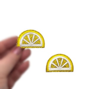 Lemon Patch, Iron On, Sparkly Lemon Patch, Lemon, Embroidery Patch, Embroidery Lemon, Fruit ...