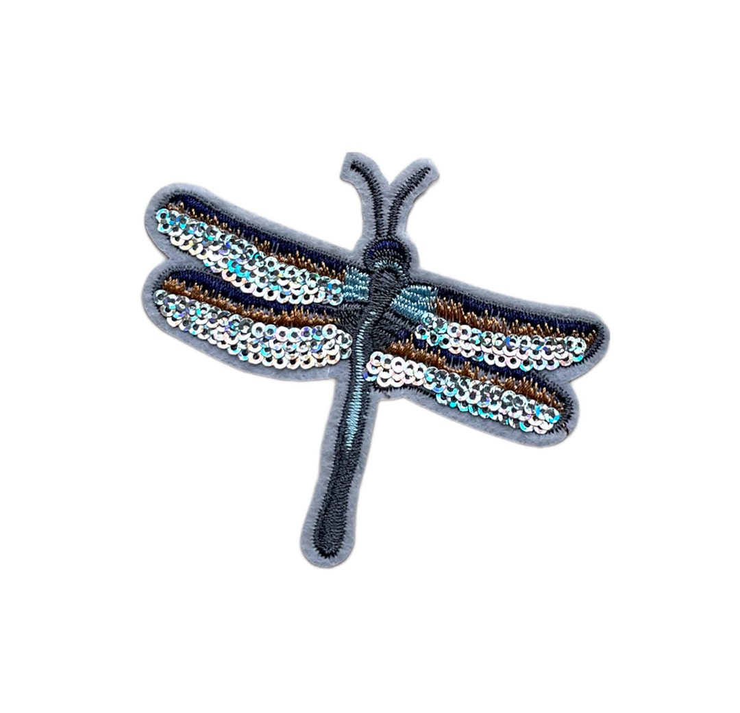 Sequin Dragonfly, Iron On, Dragonfly, Dragonfly Applique, Dragonfly Patch, Sequin Patch, Darner ...