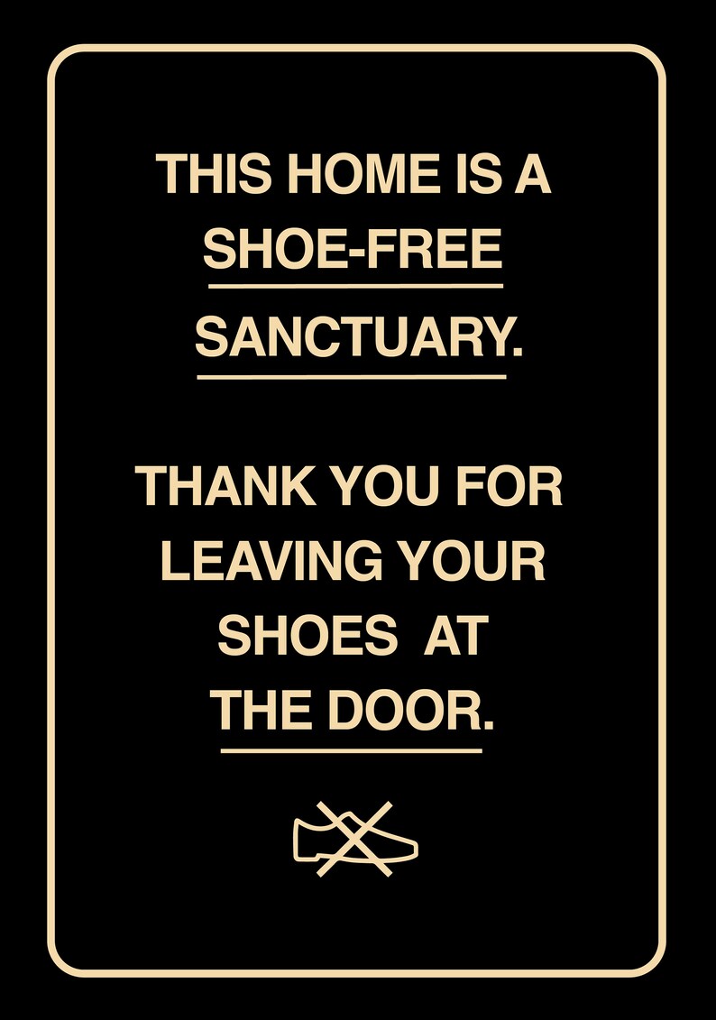Shoes-off Sign - House Rules Sanctuary Entryway Poster - Etsy