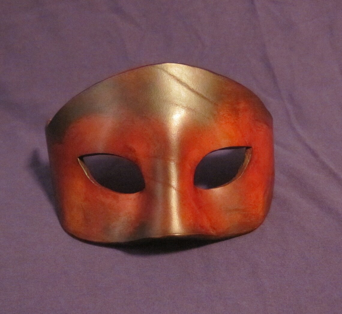 Red Leather Masquerade Domino Mask - Etsy