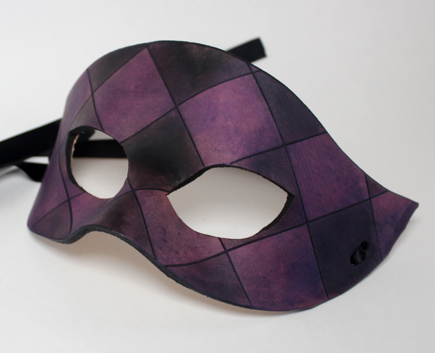 Purple Checkered Masquerade Domino Mask | Etsy