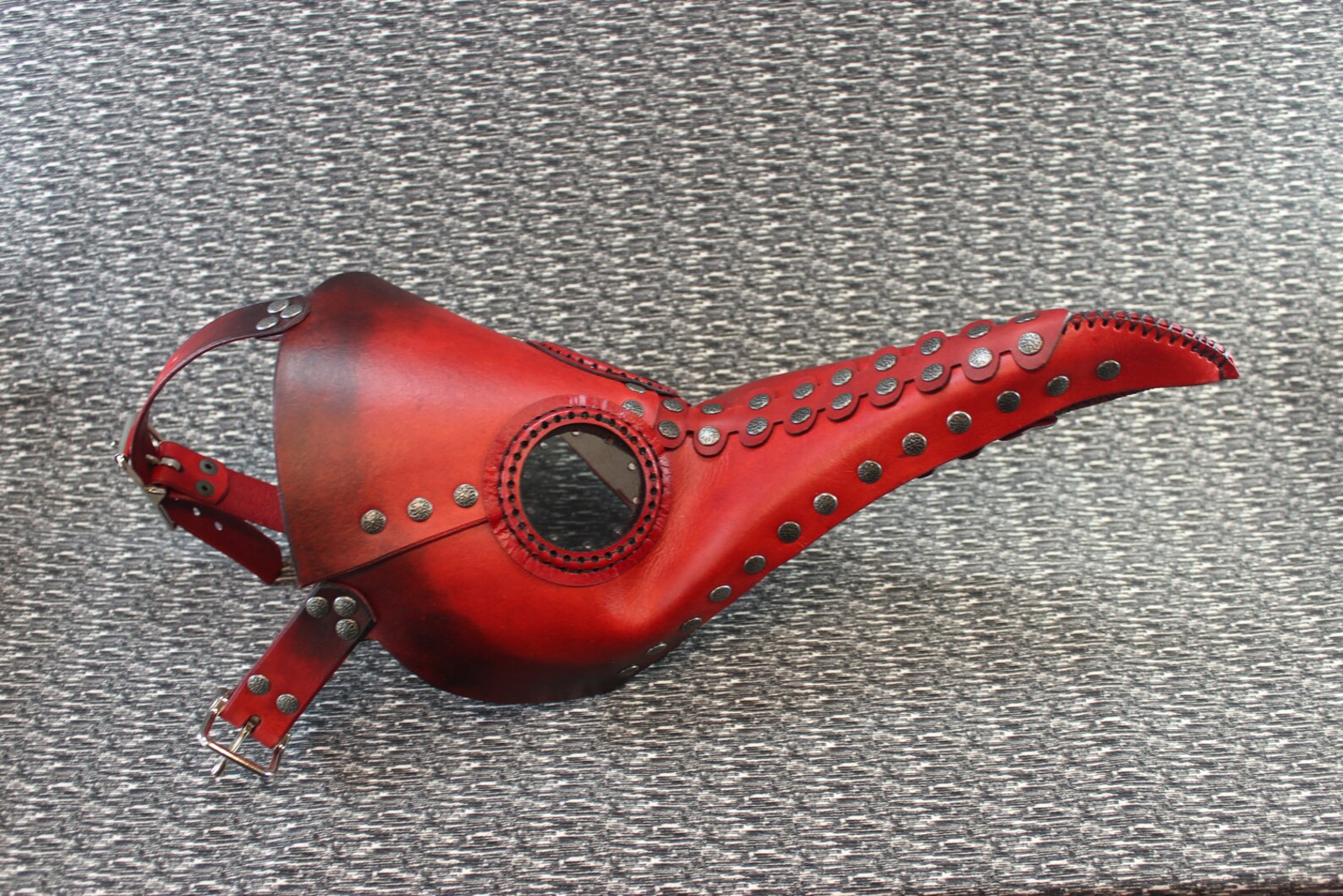 Plague Doctor Mask in Red Leather - CLEAN Version Without Scars ...