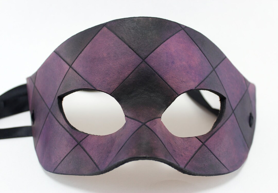 Purple Checkered Masquerade Domino Mask - Etsy