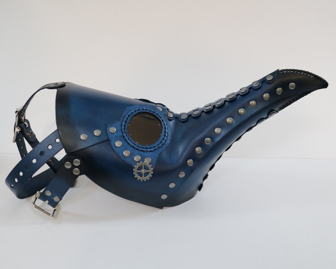 Plague Doctor Mask in Blue Leather - Steampunk Doctor's Costume - Etsy