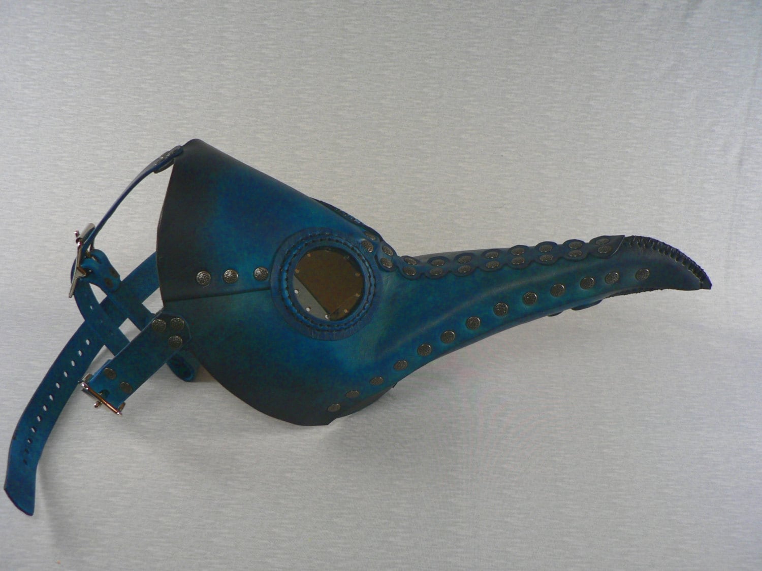Plague Doctor Mask in Blue Leather steampunk doctor's | Etsy