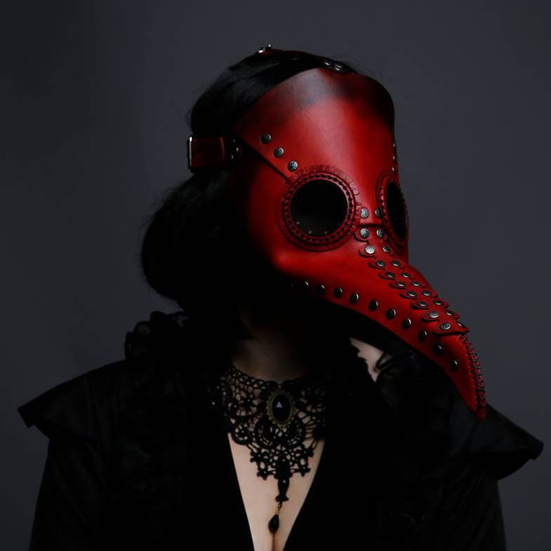 Plague Doctor Mask in Red Leather CLEAN Version Without | Etsy