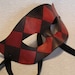 Men's Masquerade Domino Mask Black and Red Checkered | Etsy