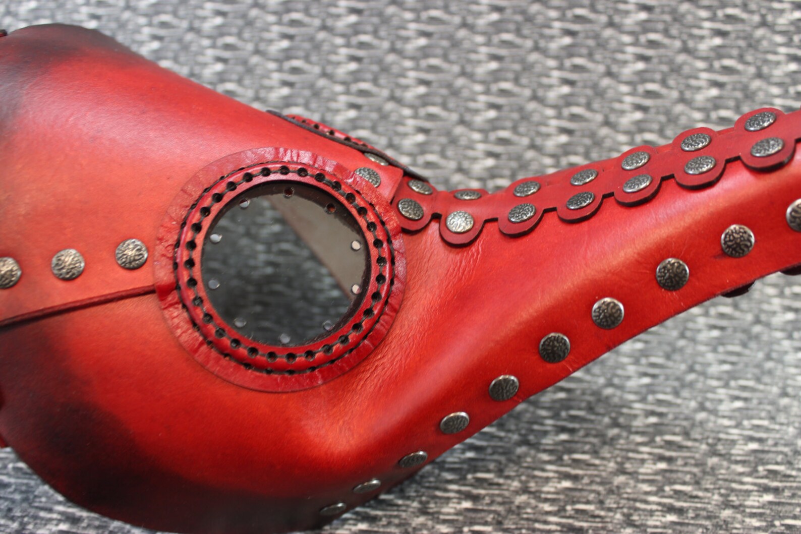 Plague Doctor Mask in Red Leather - CLEAN Version Without Scars ...
