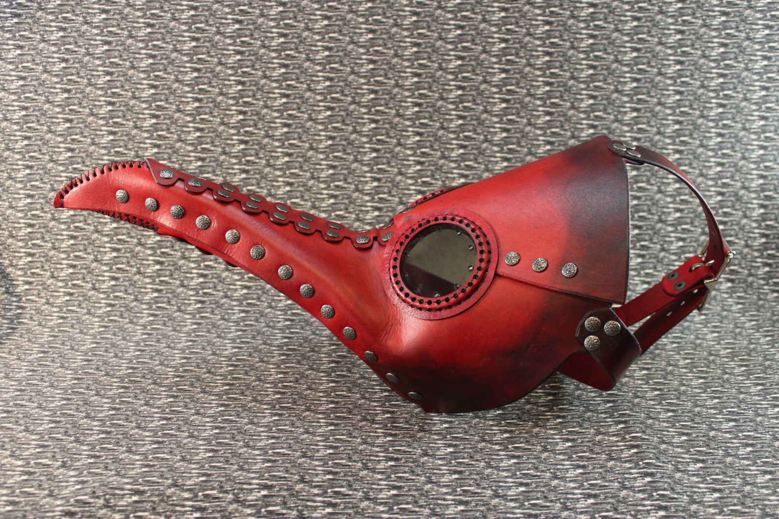 Plague Doctor Mask in Red Leather - CLEAN Version Without Scars ...
