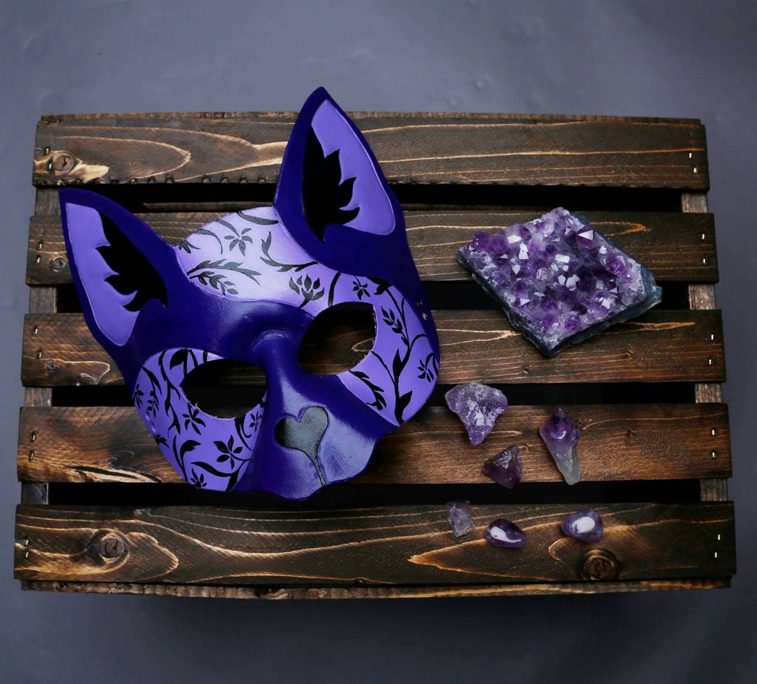 Masquerade Cat Mask - Purple Art Nouveau - Etsy