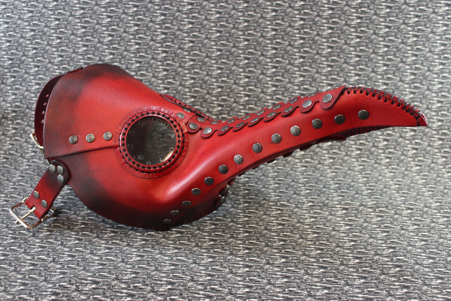 Plague Doctor Mask in Red Leather - CLEAN Version Without Scars ...