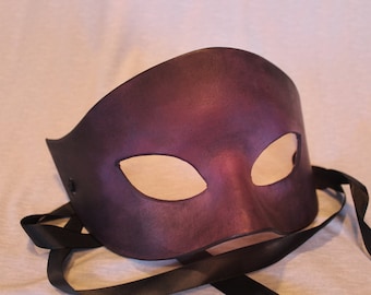 Black Leather Masquerade Domino Mask | Etsy
