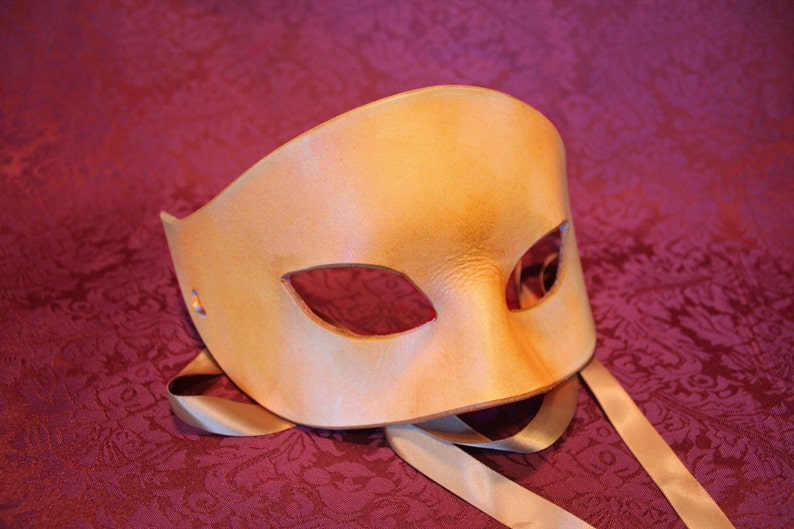 Gold Leather Masquerade Domino Mask - Etsy