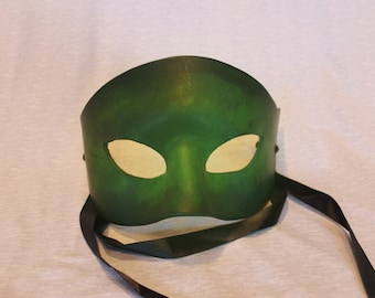 Black Leather Masquerade Domino Mask | Etsy