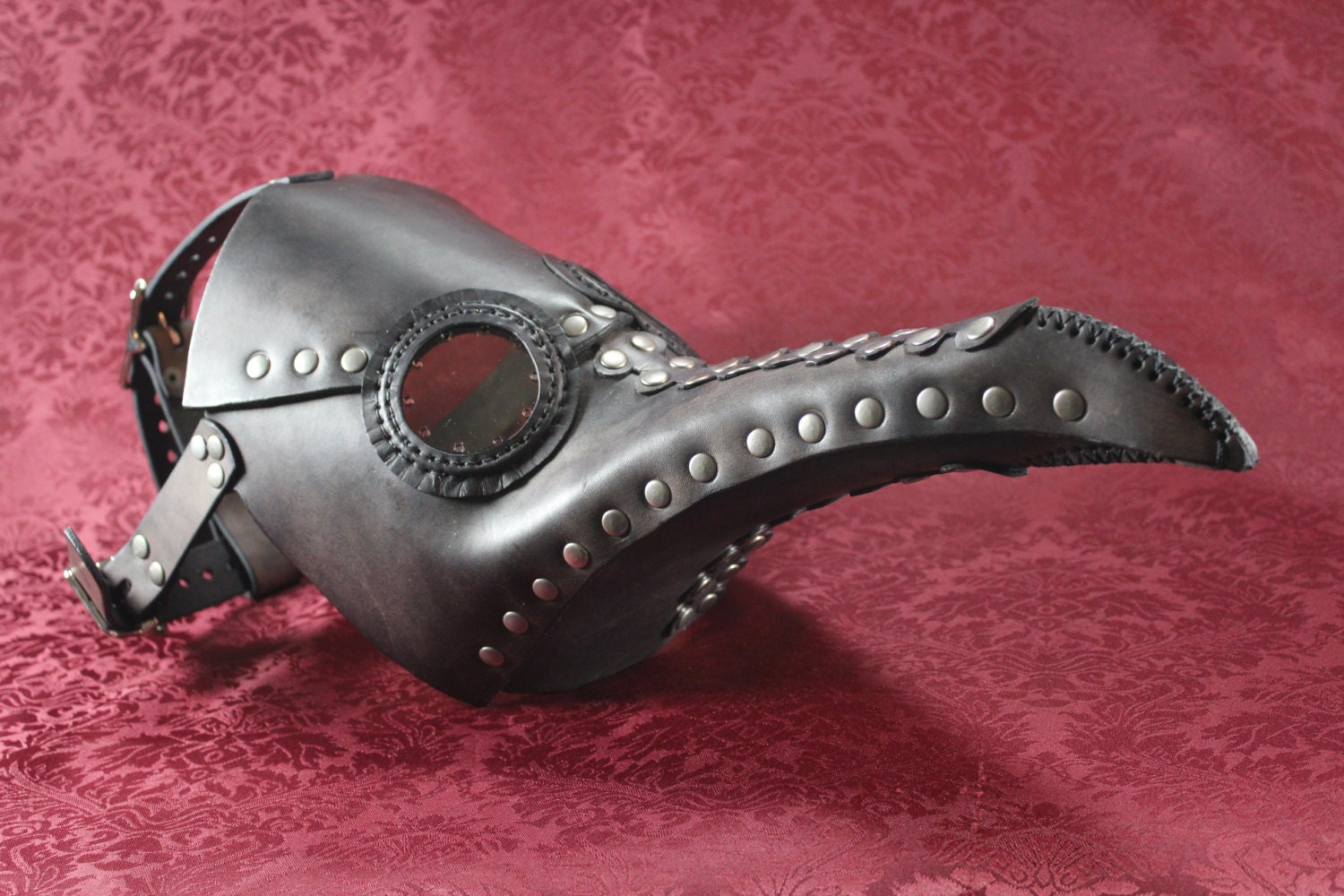 Plague Doctor Mask Black Leather Raven Mask Steampunk - Etsy