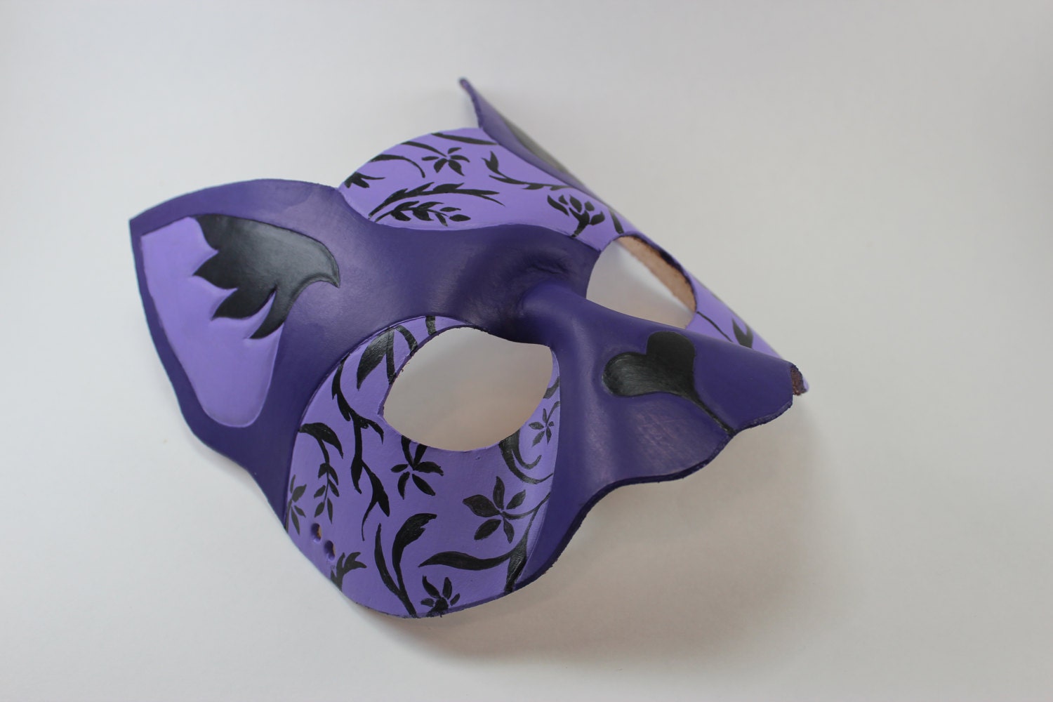 Masquerade Cat Mask Purple Art Nouveau | Etsy