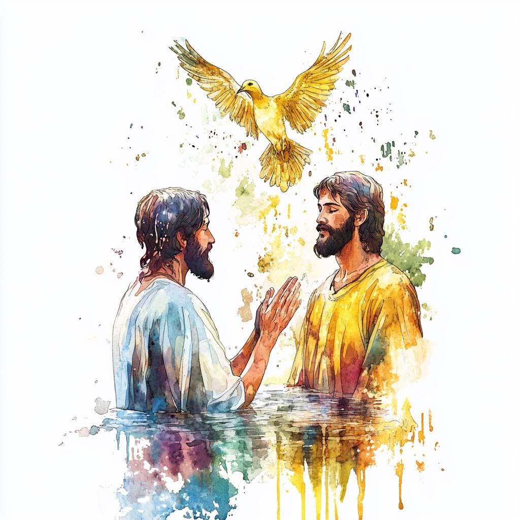 8 Baptism of Jesus Clipart Printable Christ Baptized by John Baptising ...
