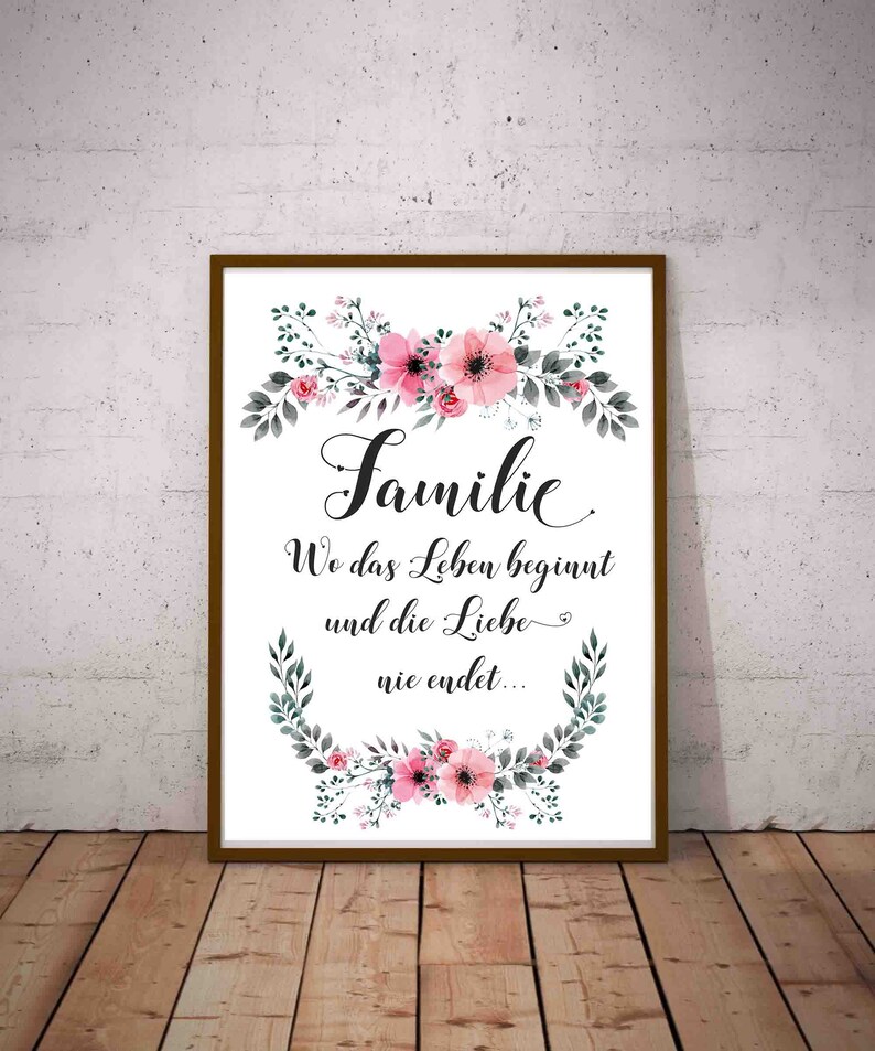 Life Quotes Wall Art Family Wall Quotes German Saying German - Etsy