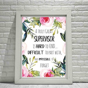 Supervisor Thank You Gift, Supervisor Farewell Gift, Supervisor Quote ...