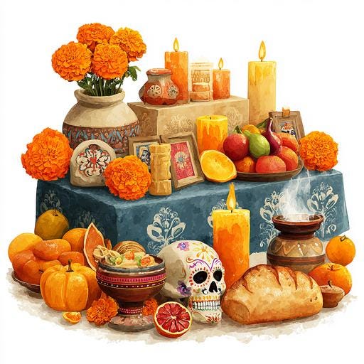 8 Ofrenda Altar Clipart, Mexican Fiesta, Watercolor Printable, Digital ...