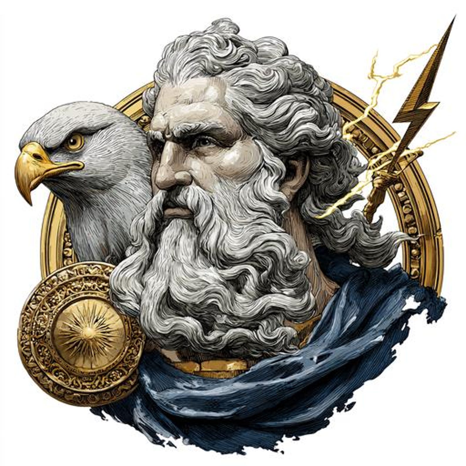 8 Zeus Clipart Greek Mythology God, Watercolor Printable, Digital ...