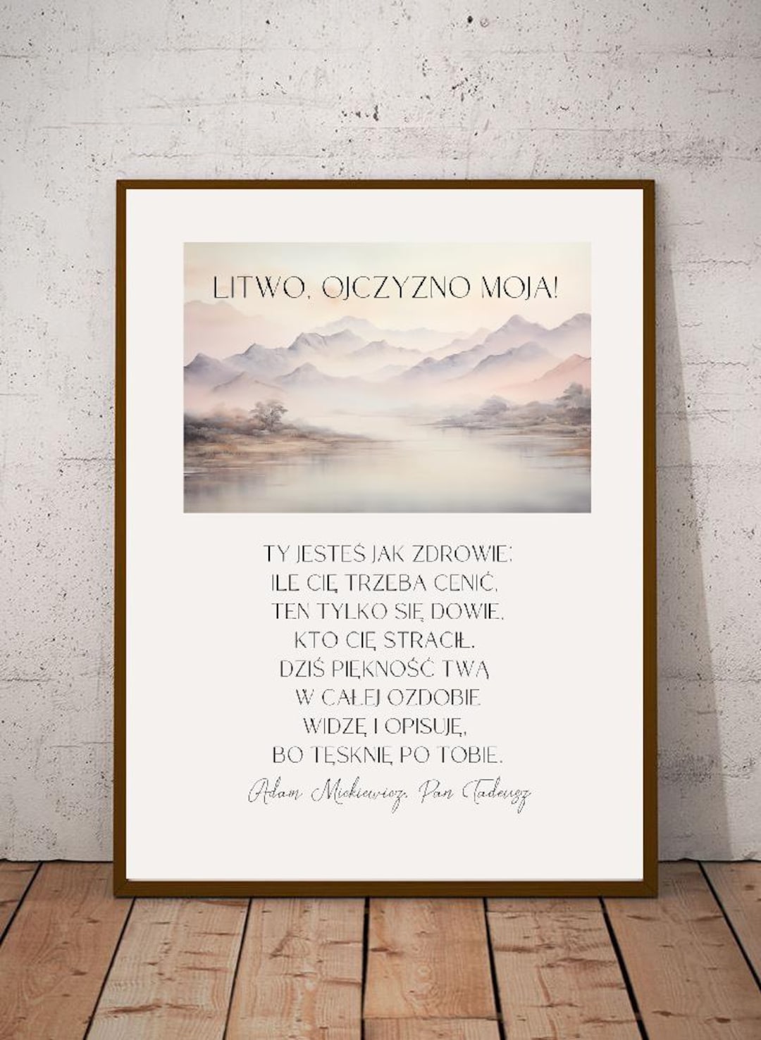 Litwo Ojczyzno Moja, Polish Poem, Polish Grandma Grandpa Gift Po Polsku ...
