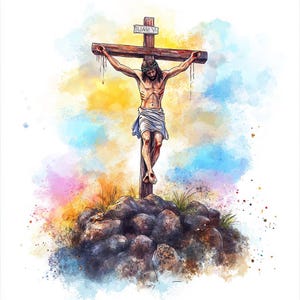 8 Jesus Christ Clipart Jesus Crucified Clip Art Cross Golgotha Hill ...