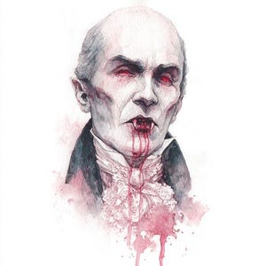 8 Dracula Clipart, Pinkoween Vampire Halloween Watercolor Printable ...