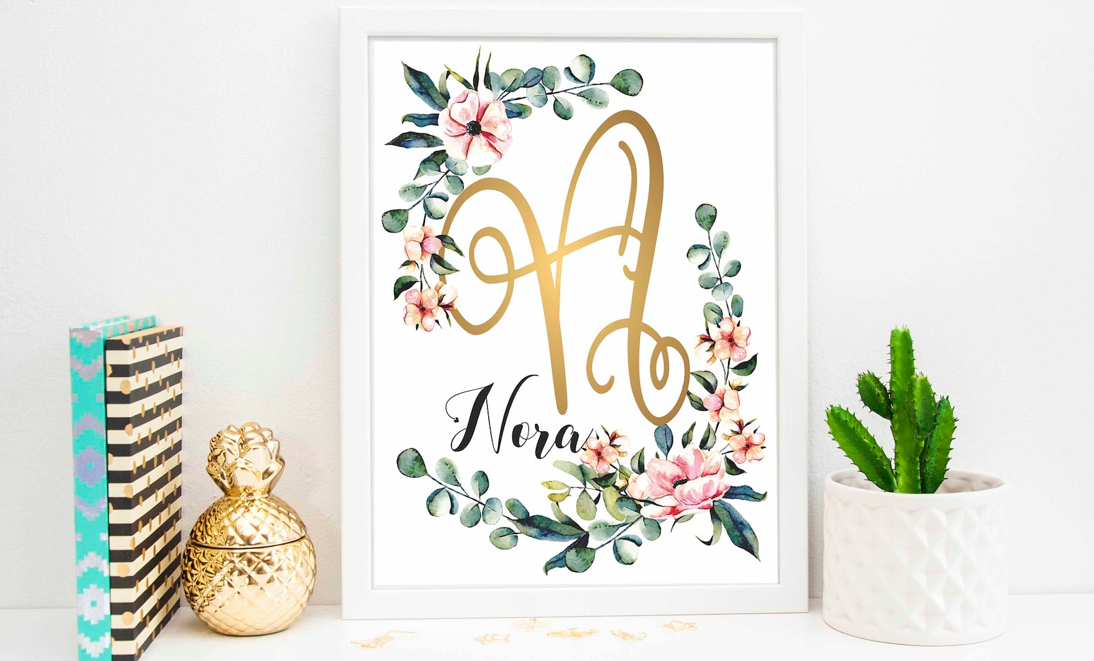 Nora Name Sign Nora Baby Printable Baby Shower Gift Floral - Etsy