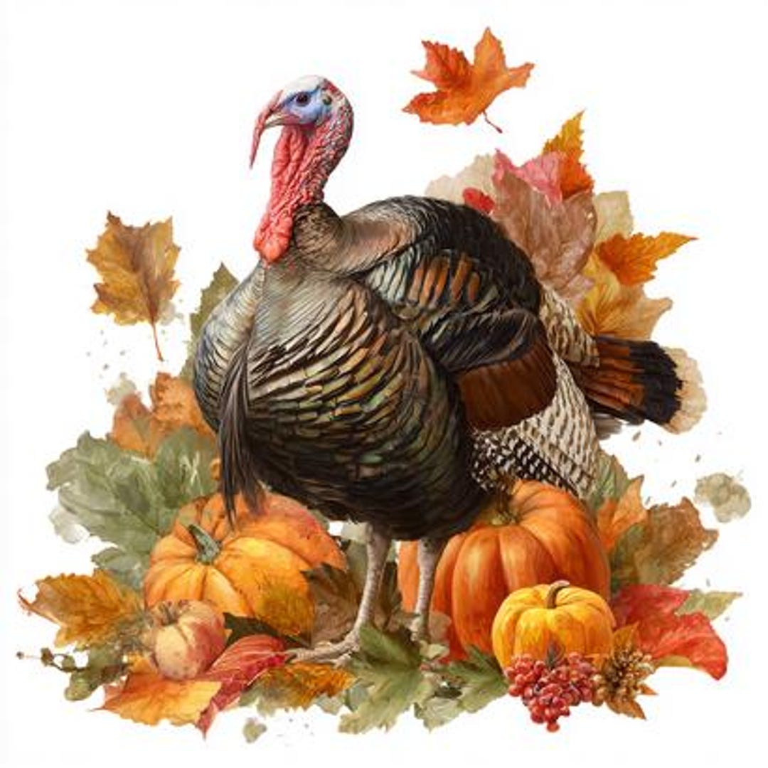 8 Cute Autumn Turkey Clipart Fall Animals Thanksgiving Artwork ...