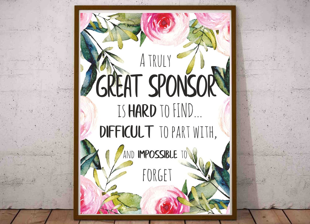 Sponsor Gift, Sponsor Gift for Confirmation Sponsor Gift for Wedding ...