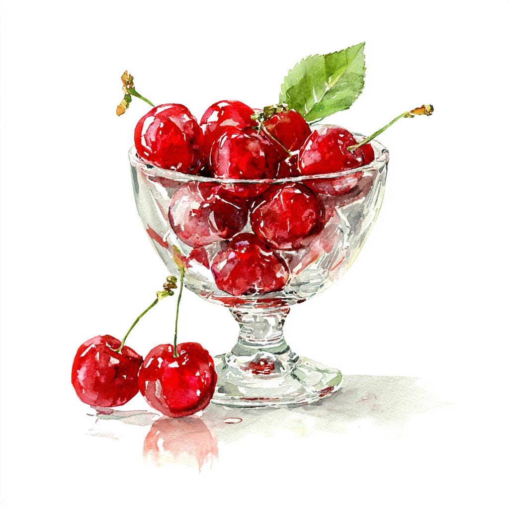8 Cherry Clipart PNG Fruits Clipart Food Images Watercolor Digital ...