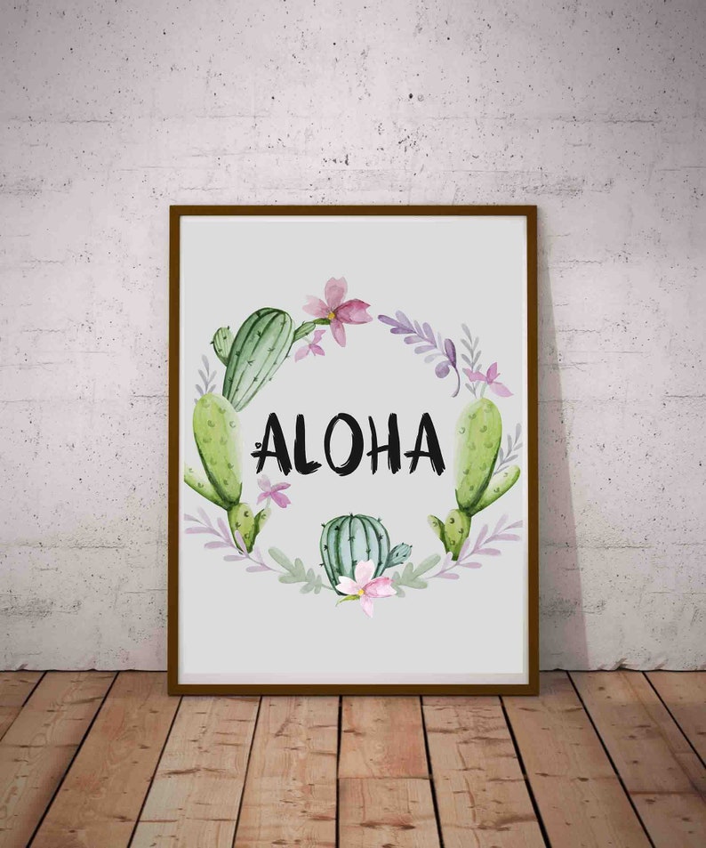 Mint Print Instant Download Aloha Sign Tropical Aloha - Etsy