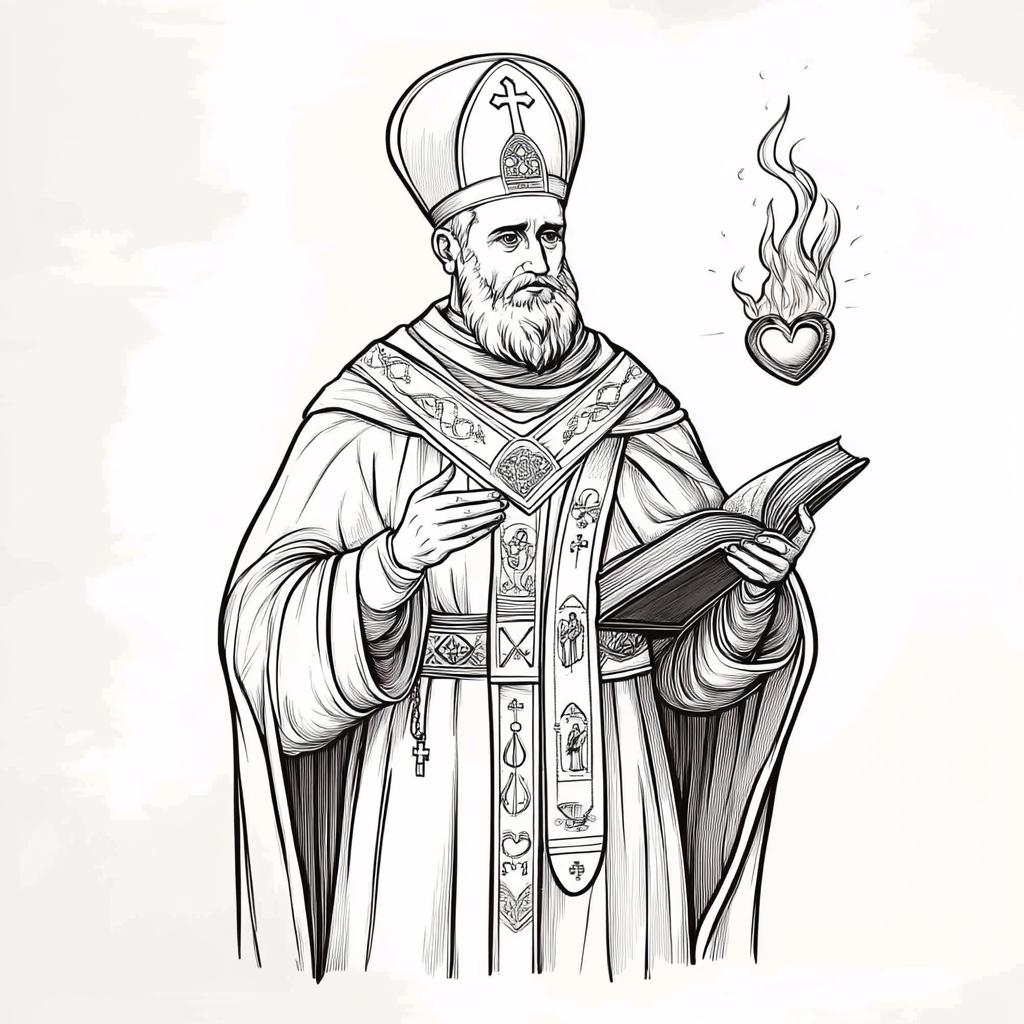 8 Saint Augustine of Hippo Clipart, Digital Download, PNG Images Bundle ...