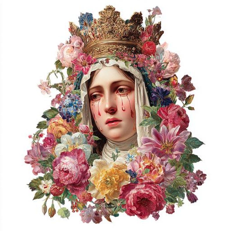 8 Our Lady Dolorosa Clipart, Virgin Mary of 7 Sorrows Watercolor ...