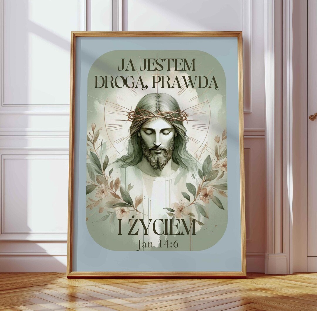 In Polish Catholic Wall Art, Religious Poland Gift Ideas, Jezus Words ...