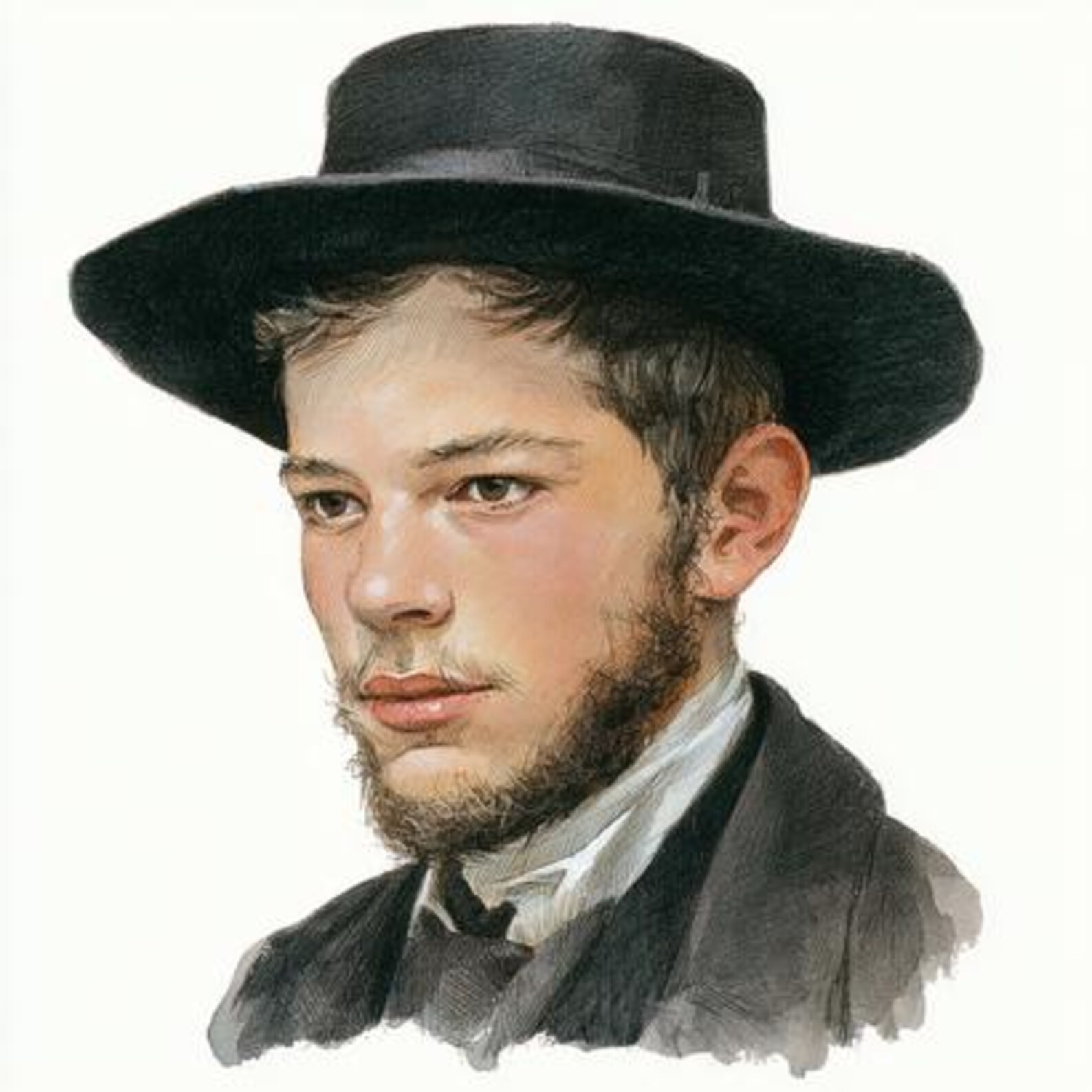 8 Jewish Man Portrait Clipart Watercolor Religious Jew Face Jerusalem ...