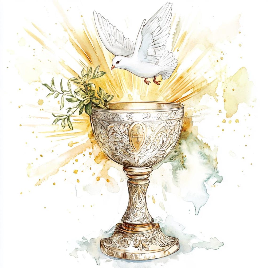 8 First Holy Communion Chalice Clipart Watercolor Eucharist Clipart ...